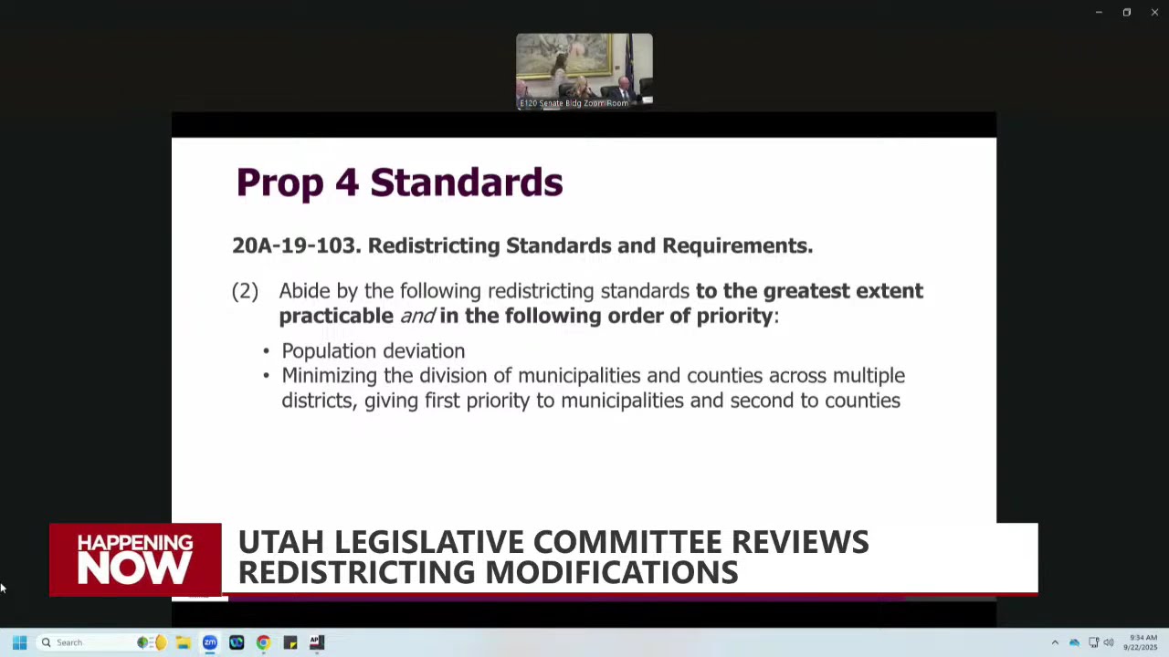 Utah legislative committee reviews redistricting modifications in public hearing