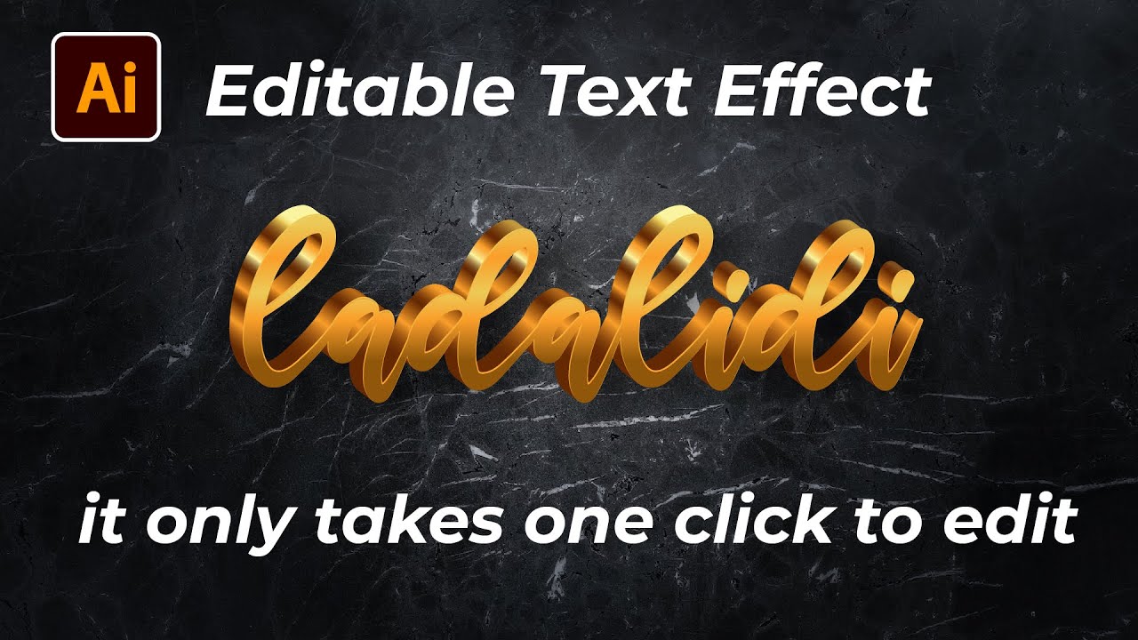 Create Editable Golden Text Effect | Adobe Illustrator Tutorial