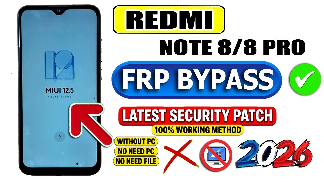 How to Redmi Note 8 / 8 Pro Frp Bypass { MIUI 12 5 } New Method 2026 Without Pc