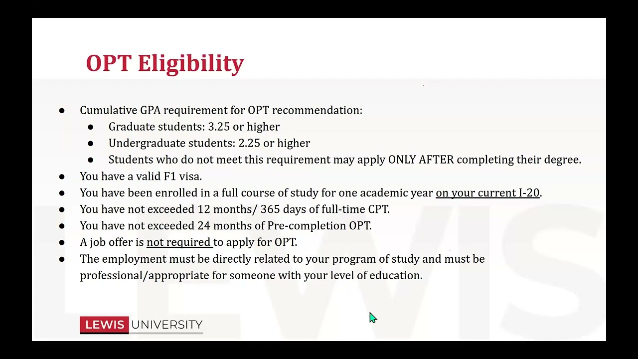 Spring 2026 OPT Application Overview