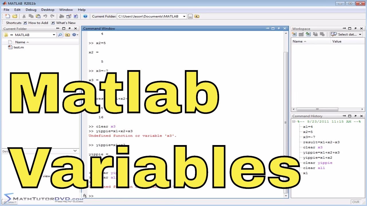 Matlab Online Tutorial - 11 - Clearing Variables