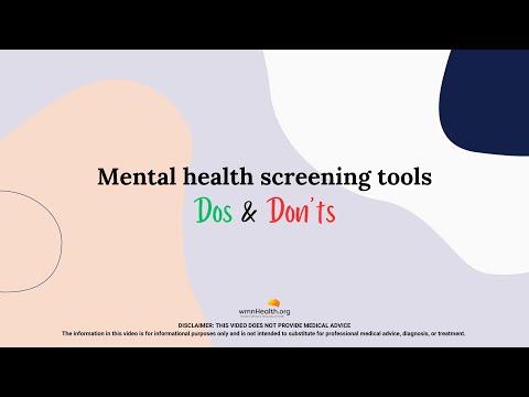wmnHealth - Mental Health Screening Tools Dos and Don'ts