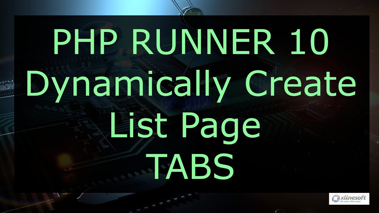 PHP Runner V10 Dynamic Tabs