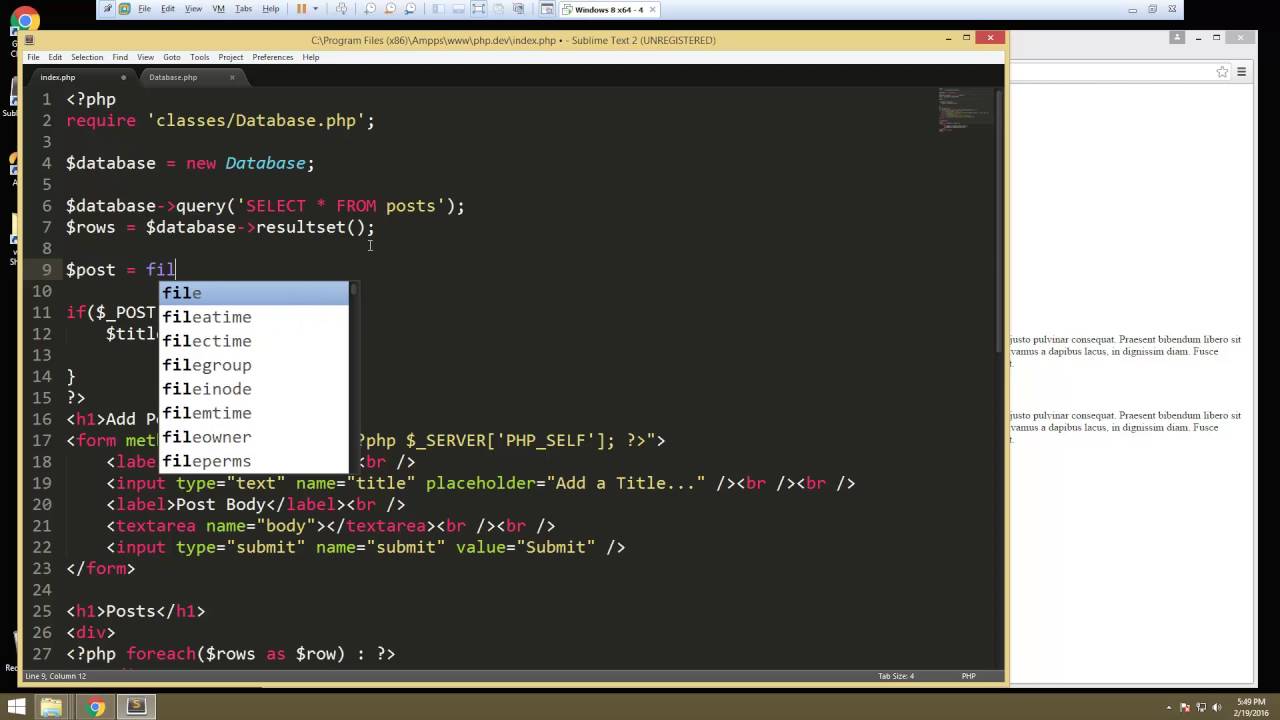 Learn How to Create a Database using PHPMyAdmin and OOP - Part 4