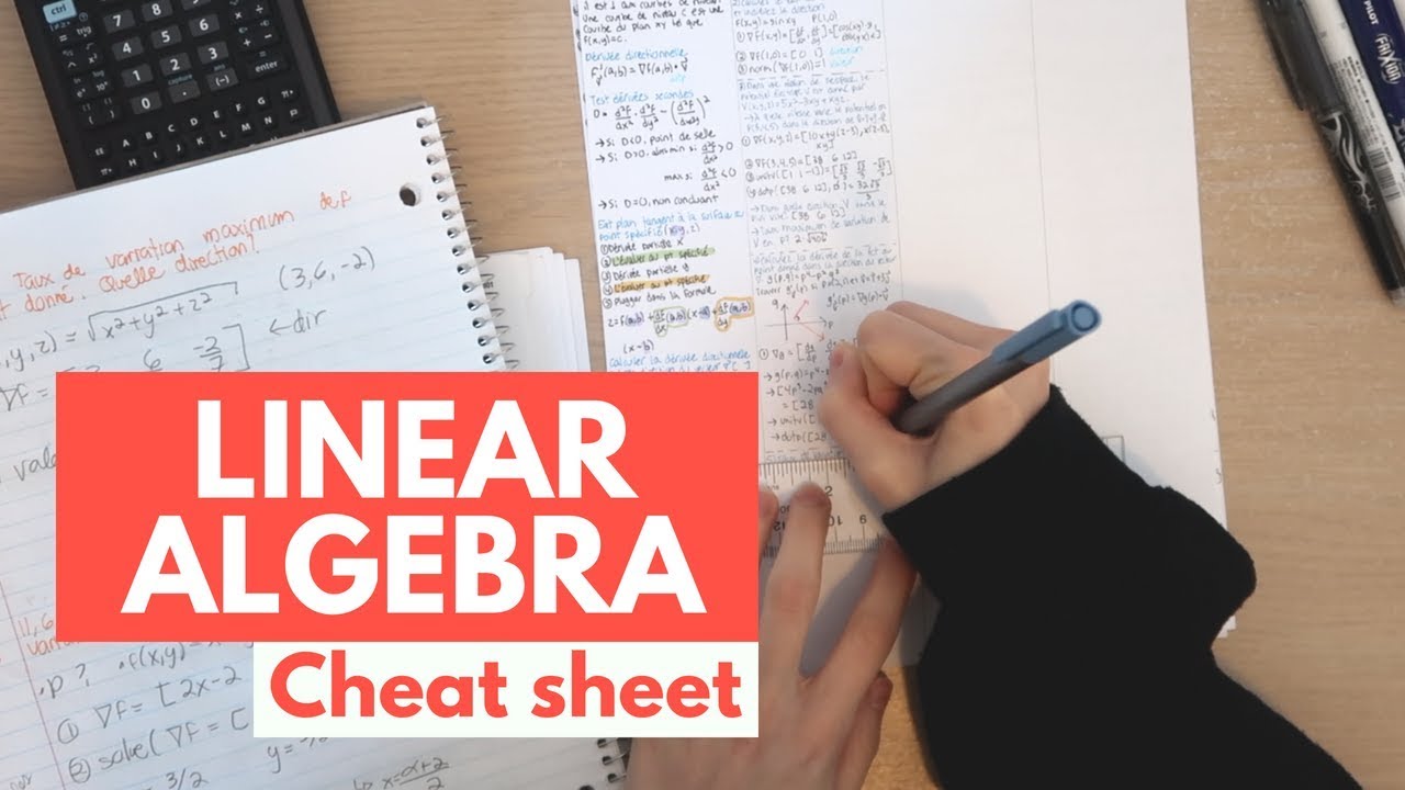 Linear Algebra Cheat Sheet Timelapse