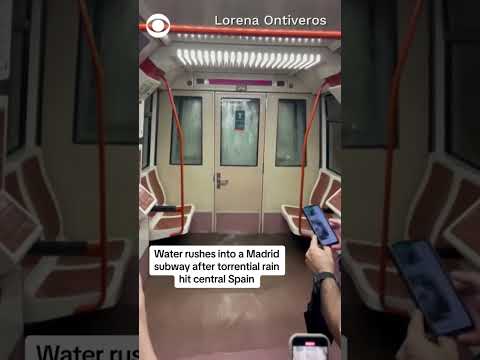 Madrid subway flooded by torrential rain #shorts