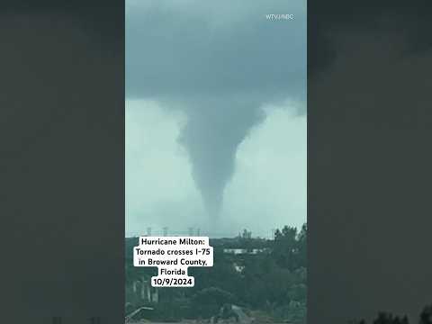 Hurricane Milton: Tornado crosses I-75 in Broward County, Florida (10/9/2024). Via: WTVJ/NBC