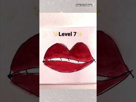 Realistic Glossy Lips Art Drawing🎨 || #shorts #viral #art #makeup || How to draw easy lips 👄