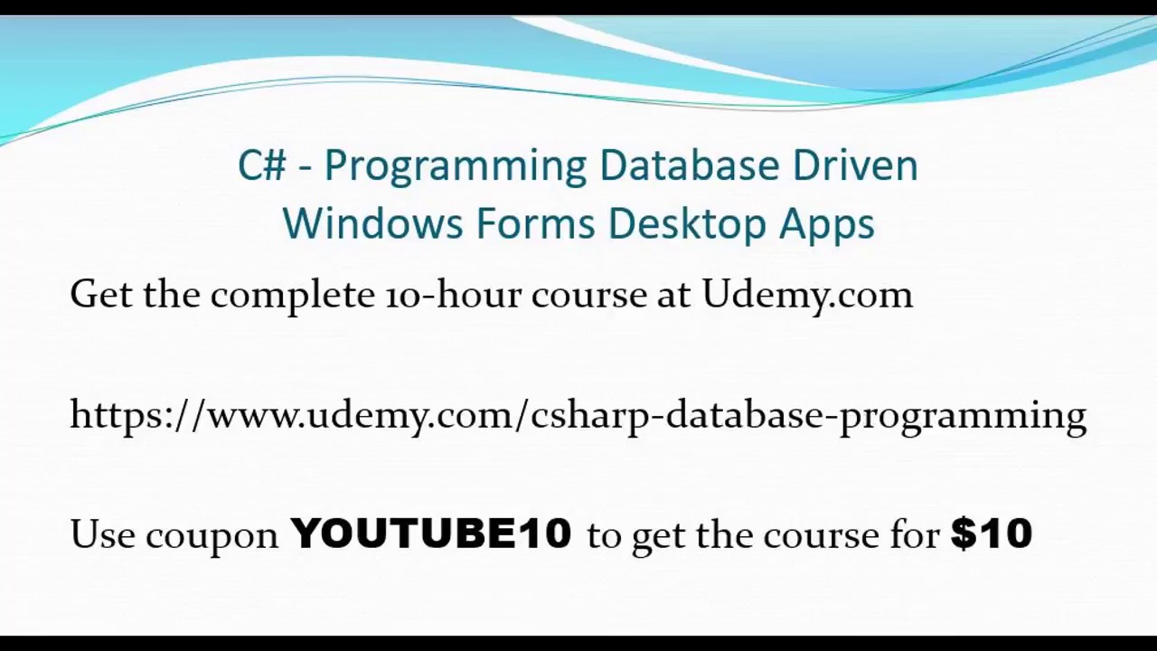 C# Windows Forms Data Entry Project Part 6 - Timer Tick Event