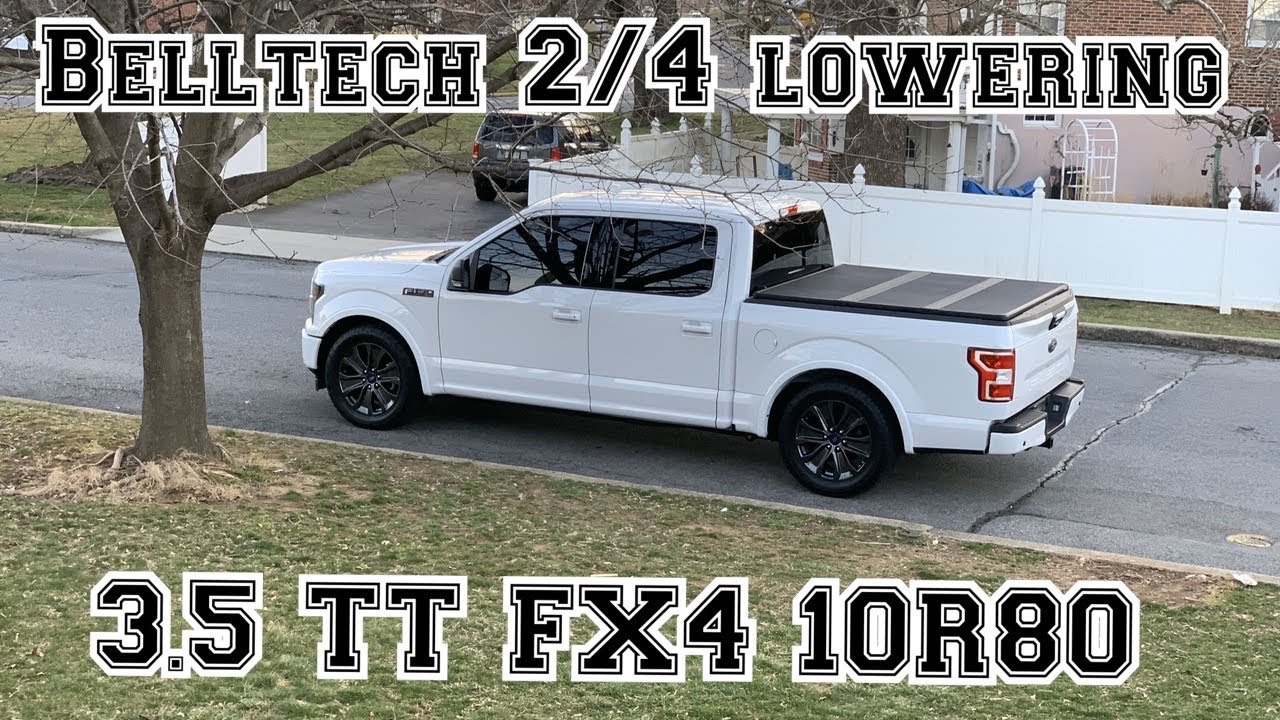 2015-2019 Ford F150 3.5 Ecoboost 10R80 FX4 2/4 belltech lowering kit Before & after kit SP-1001