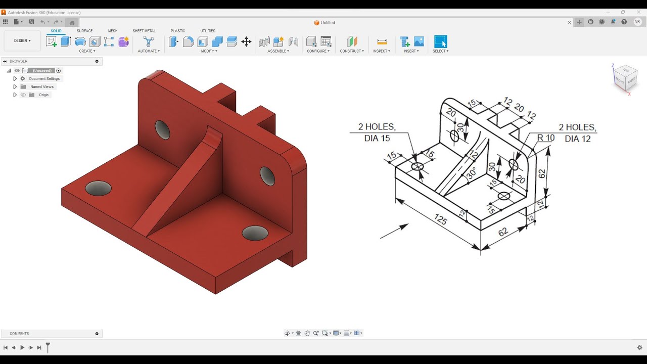 Fusion360 Part Modeling Tutorial-100. #design #3dmodeling #modelingtutorial #engineering#fusion360