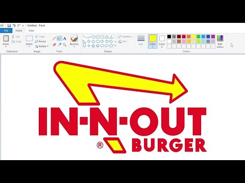 How to draw the In-N-Out Burger logo using MS Paint | How to draw on your computer