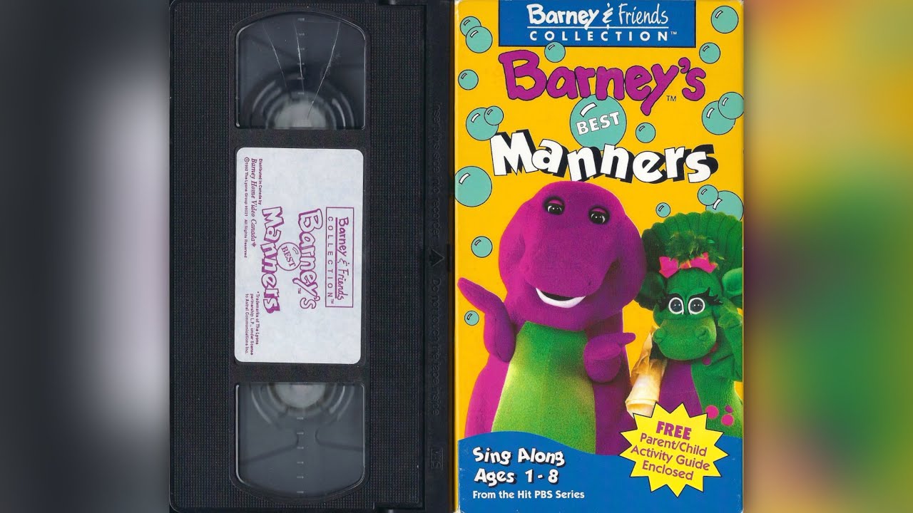 Barney's Best Manners [1992] - 1993 VHS Release (Canadian Release, Black VHS)