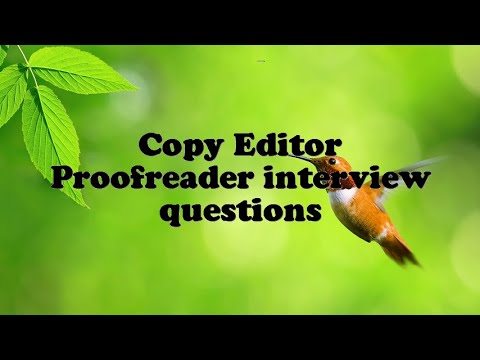 Copy Editor Proofreader interview questions