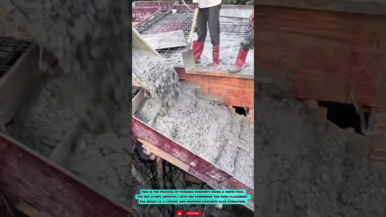 Concrete Pouring Chute Tool for Efficient Slab Casting Work