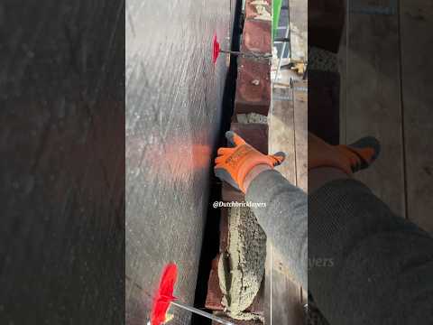 Bricklaying Red Bricks #masonry #satisfying #mortar