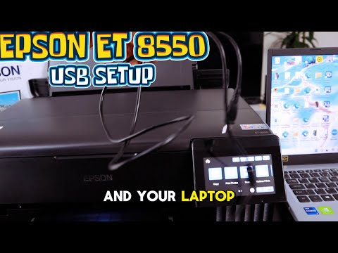 How To Connect Epson ET-8550 & Computer Using a USB Cable & Print Test Page!