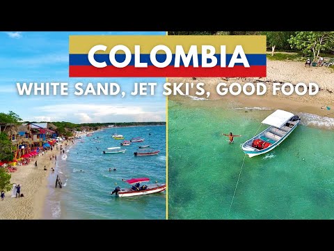 Is this the BEST BEACH in Cartagena? | Colombia| White Sand, Jet Ski, Food, & Drone
