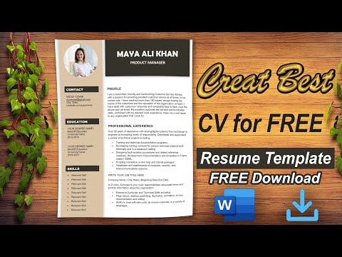 CV Template MS Word FREE DOWNLOAD | Create Best CV for FREE in MS Word | Best CV Format 2023 👀👌