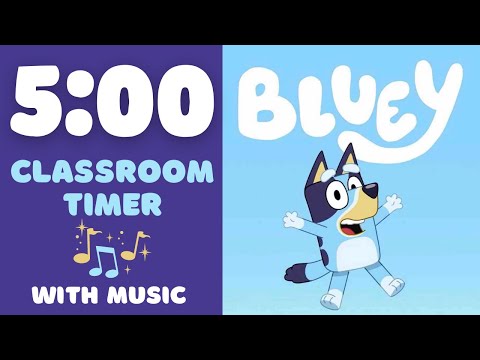 5 Minute Bluey Classroom Timer With Music 🎵 | Kids Cartoon Show Countdown