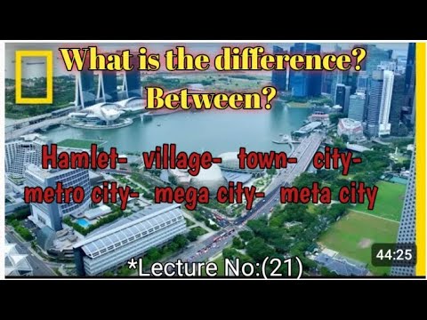 Hamlet | village | town | city | metro, mega, and meta city/ difference / sociology lectures