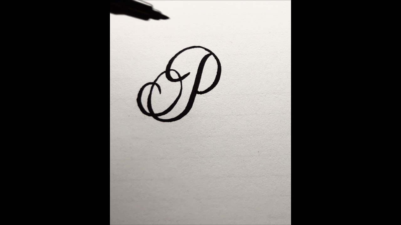 Modern calligraphy monogram practice - letter P 🖌🖋 #leftylife