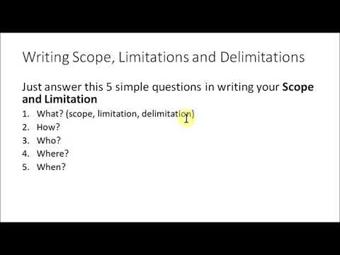 Scope and Limitation Explained in Filipino
