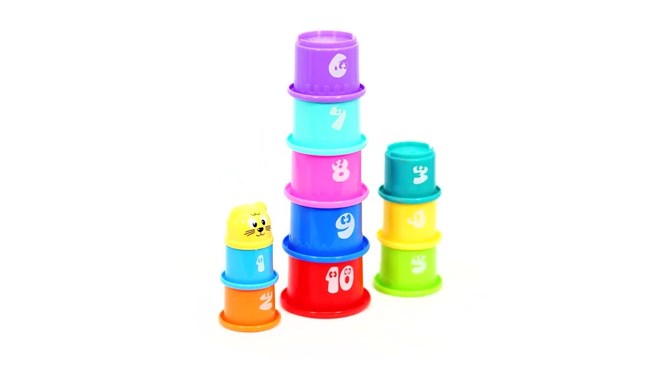 11 Pcs Building Beakers Nesting Cups Stacking Blocks Toddler Baby Bath ...