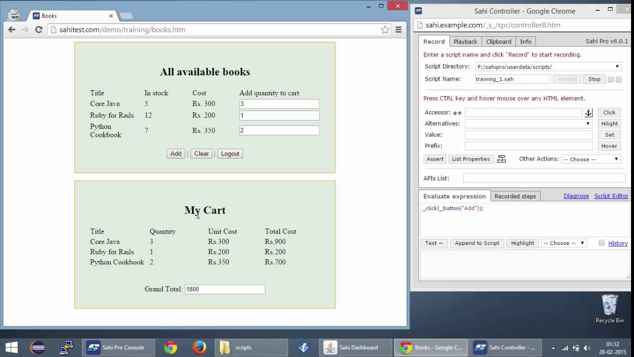 3. Record and playback in Sahi Pro