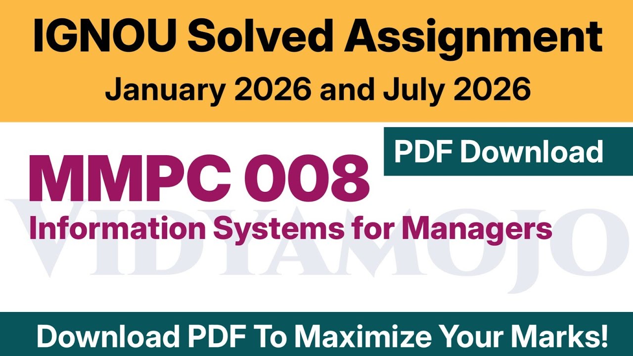IGNOU MMPC 008 Solved Assignment 2026 PDF Download