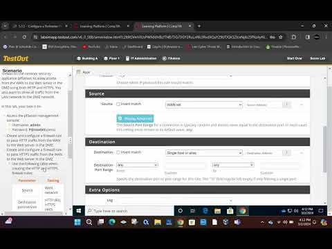 5.3.5 Configure a Perimeter Firewall : TestOut