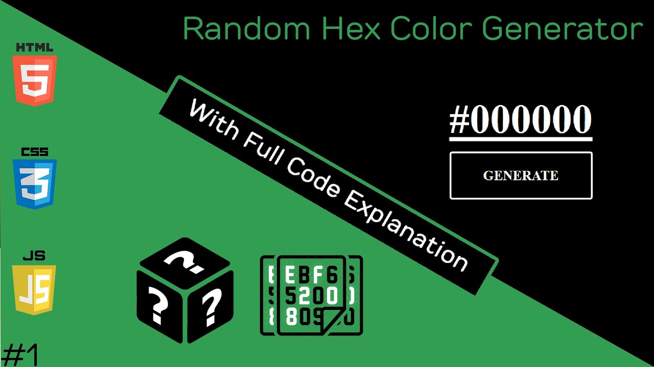 Adaptive Random Hex Color Generator | HTML, CSS & JavaScript Tutorial