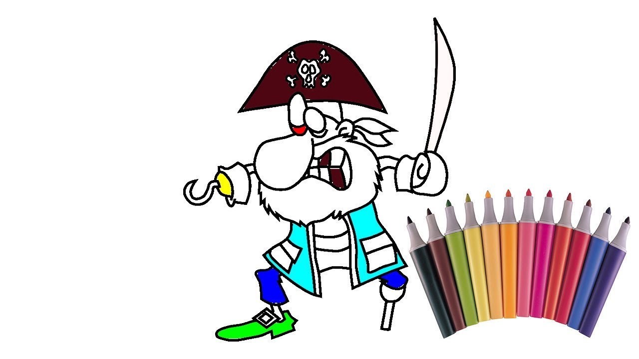 How to Draw Easy Pirate Coloring Page for Kids