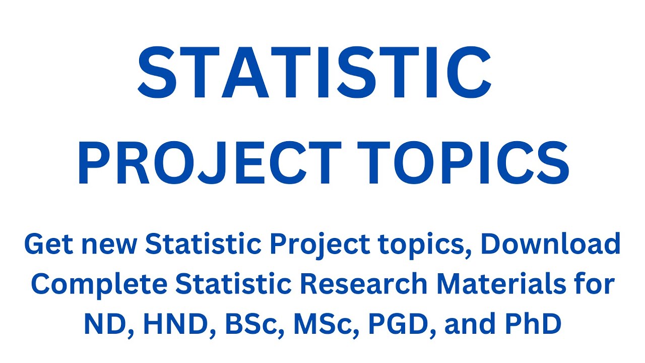 Statistic Project Topics
