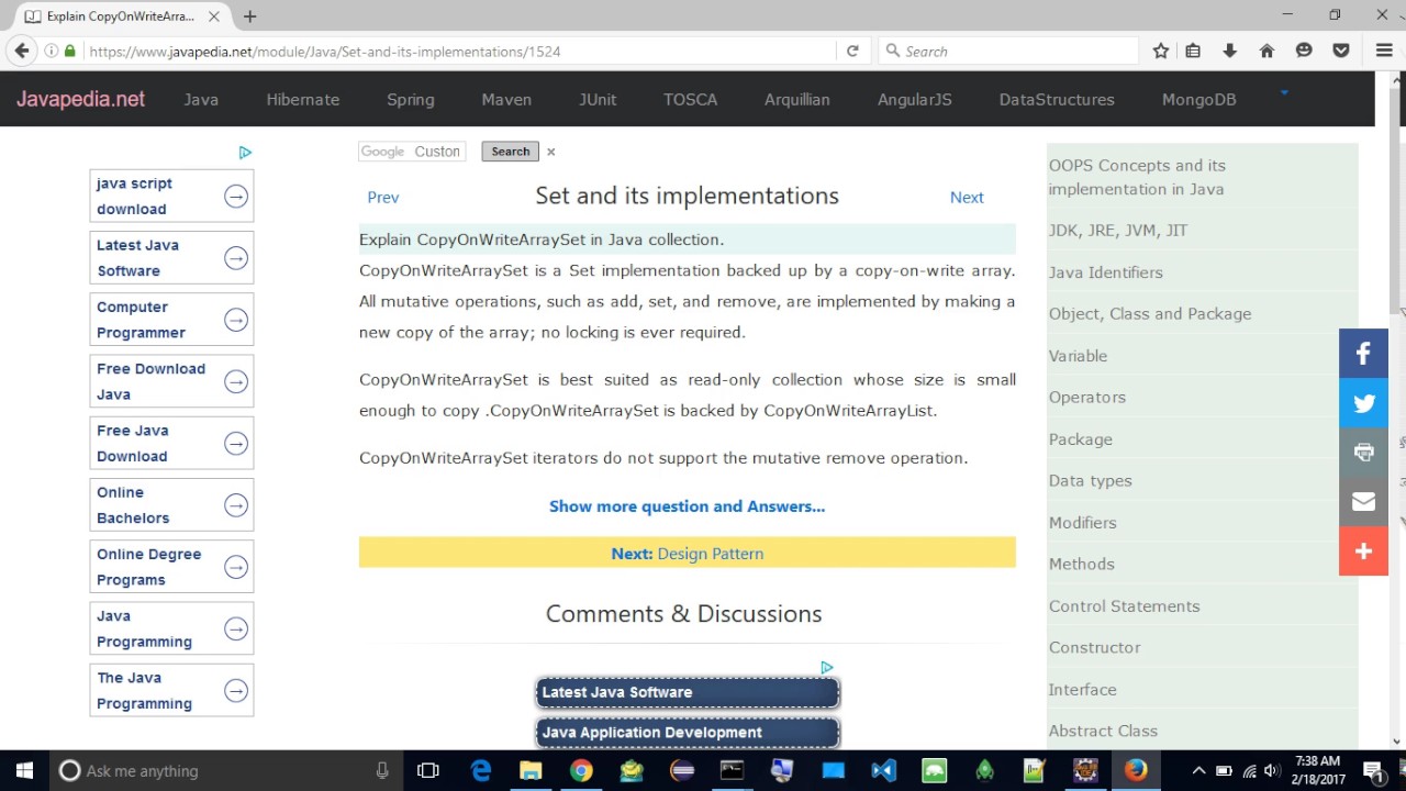 Explain CopyOnWriteArraySet in Java collection. | javapedia.net