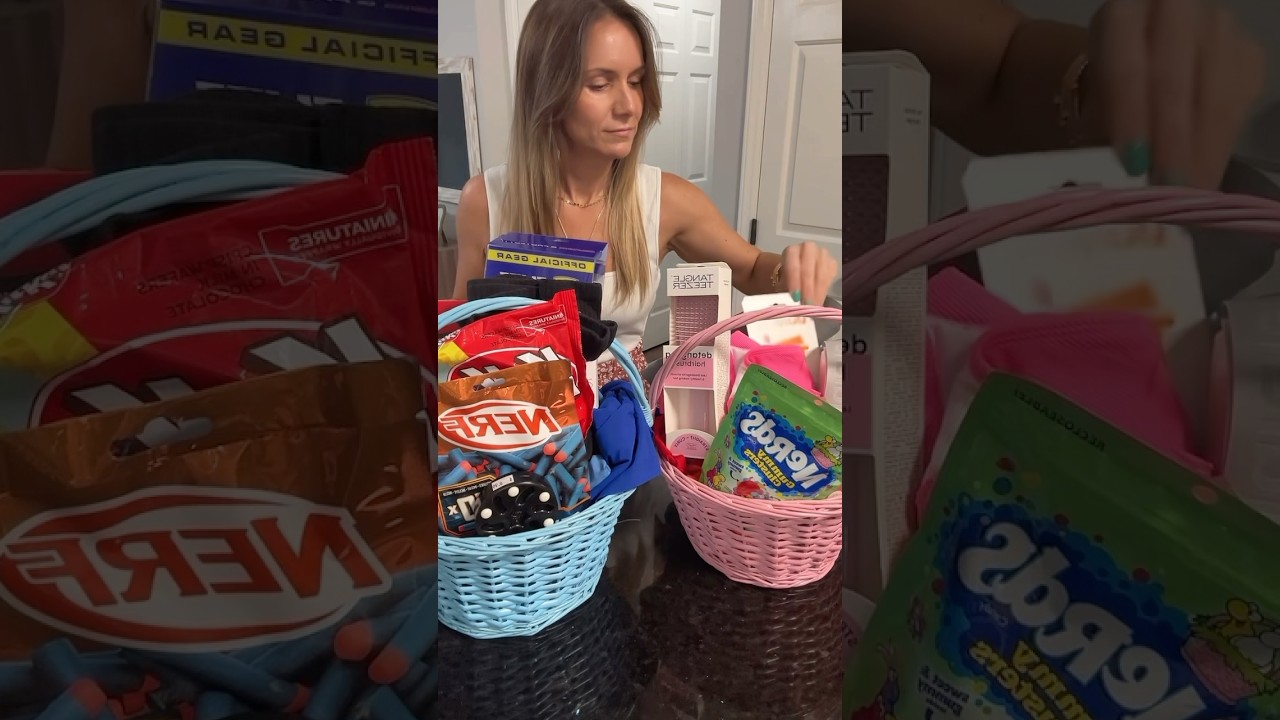 What’s in my kids Easter basket??? #momlife #family5vlogs #easter #easter2025 #easterbasket