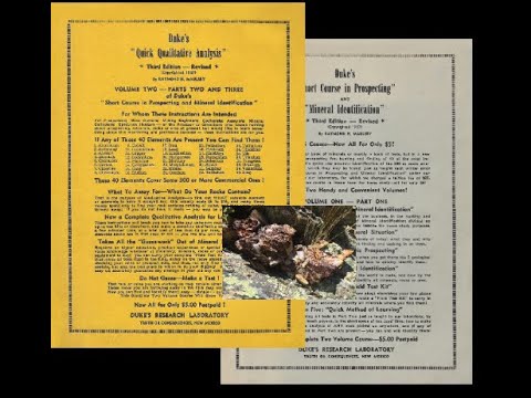 Dukes Quick Qualitative Mineral Analysis/Mineral Identification: Valuable Out Of Print Mining Books