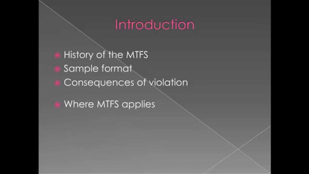 Minimum Transcript Format Standards (MTFS)