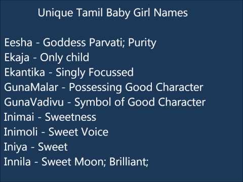 Unique Tamil Baby Girl names