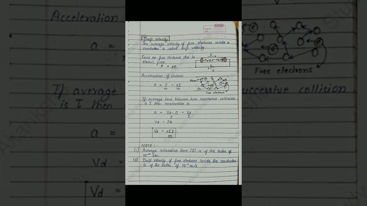 Class 12 physics notes | Current electricity | pdf link in the description | JEE | NEET | #shorts
