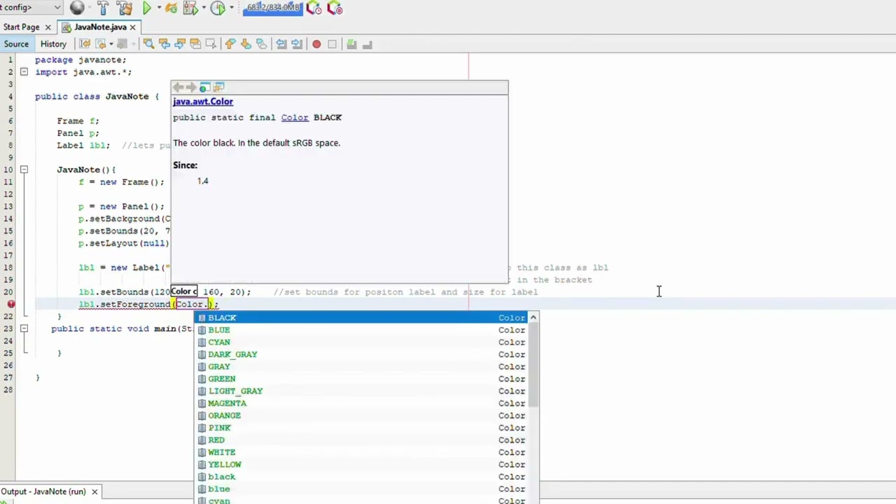 Integrative Programming and Technologies - Java AWT Label