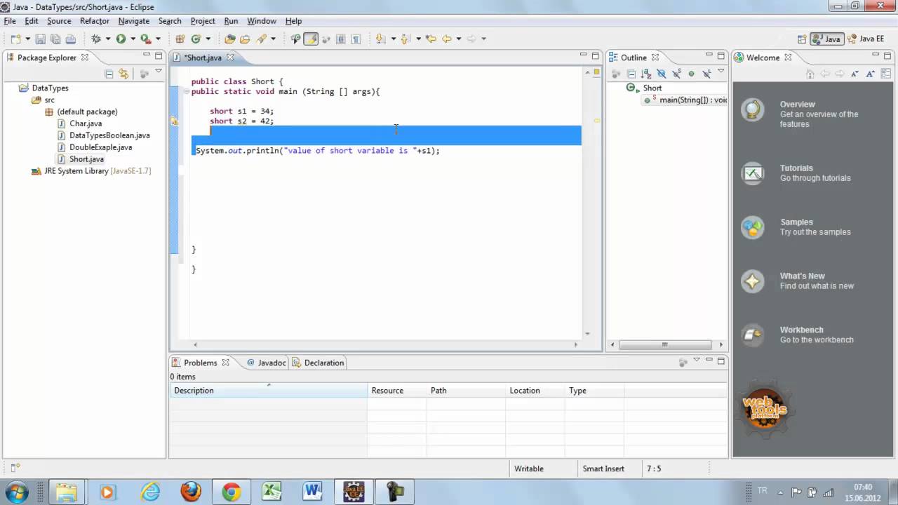 Java Programming tutorial-7 Datatypes Short -Ozan KARADEMİR.mp4