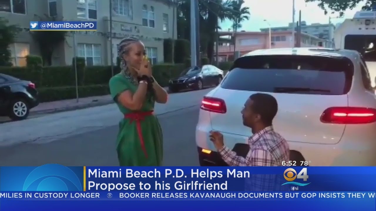 Miami Beach Police Help With Surprise Proposal