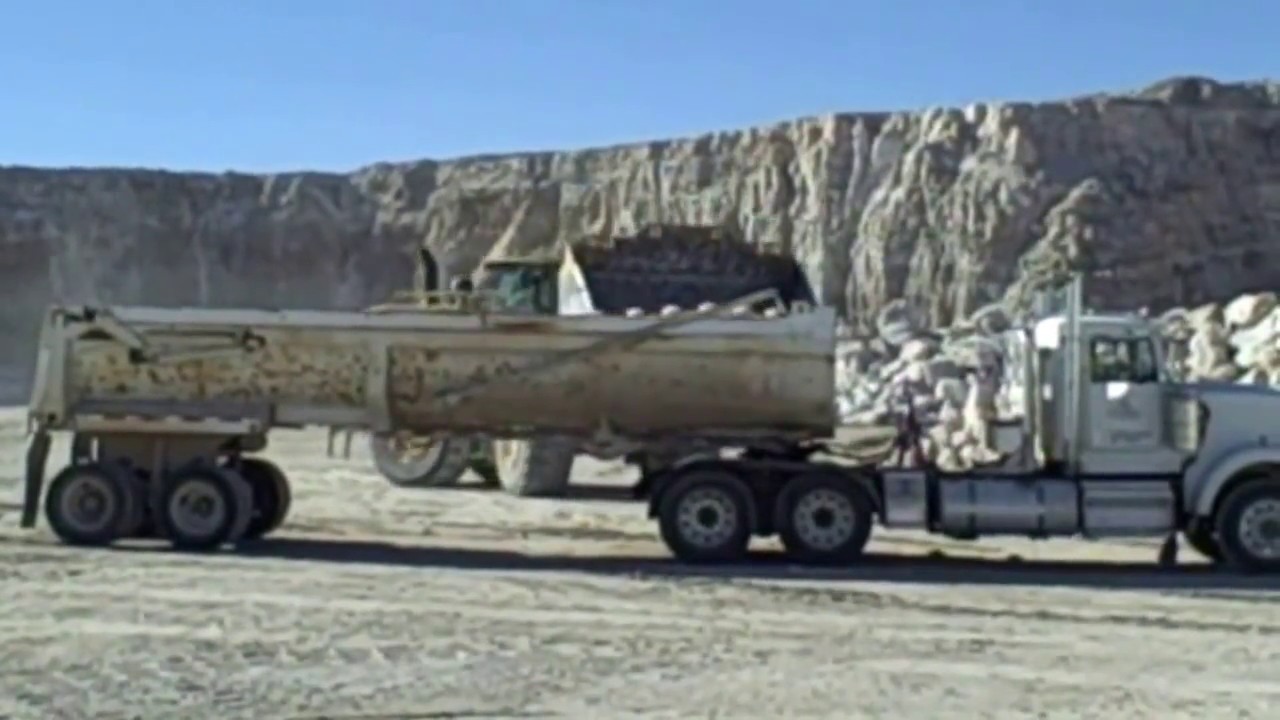 Customer is loaded with rip rap at Sloan Quarry