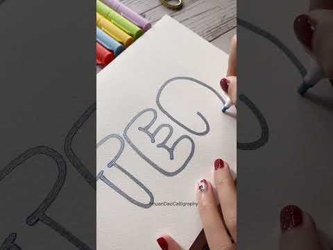 🌹 Happy Weekend🥰 Bubble Letters💕#NhuanDaoCalligraphy#Calligraphy #BubbleLetters #shorts