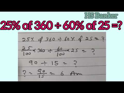 25% of 360 ÷ 60% of 25 =?