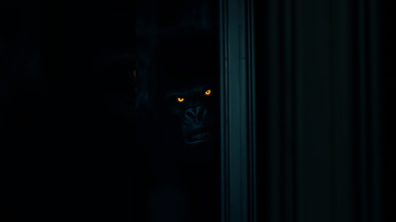 Creature With Glowing Eyes Stares Into a Window at Night #bigfoot #nature #scary #wildlife