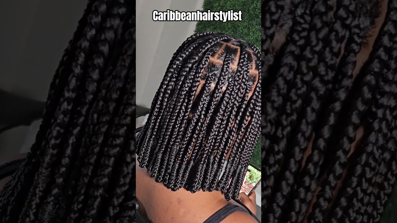 BOB BRAIDS/ KNOTLESS BRAID BOB#caribbeanhairstylist #braids #hairstyles