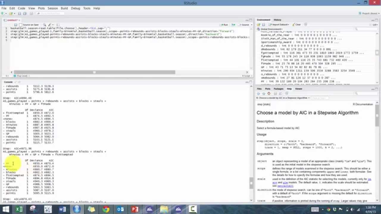 Introduction to R Programming - Module 7 (Step Function/Model Selection)