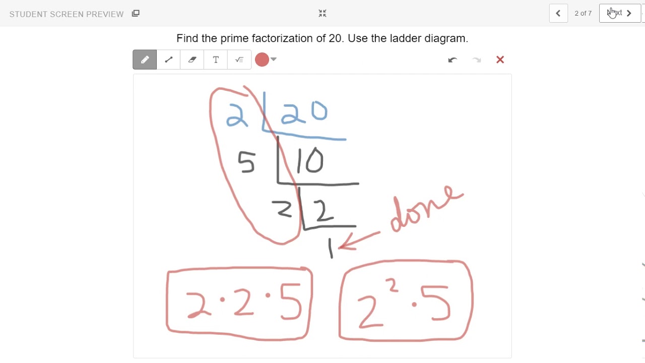 Video Answer Key for Mod 9.2 Prime Factorization (Day 2) Desmos)